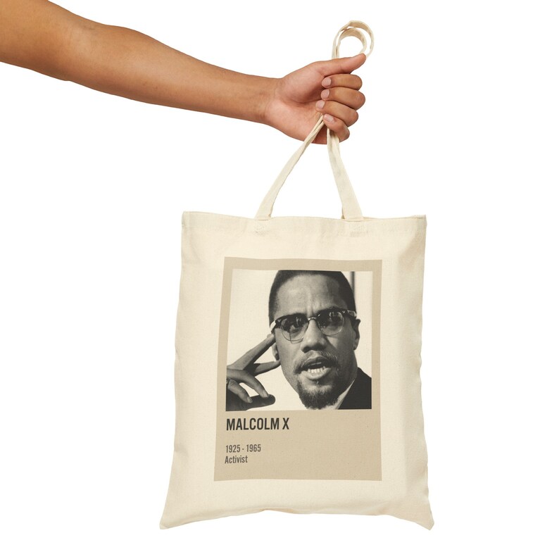 Malcolm X Tote Bag Cotton Canvas Malcolm X Human Rights Activist Muslim ...