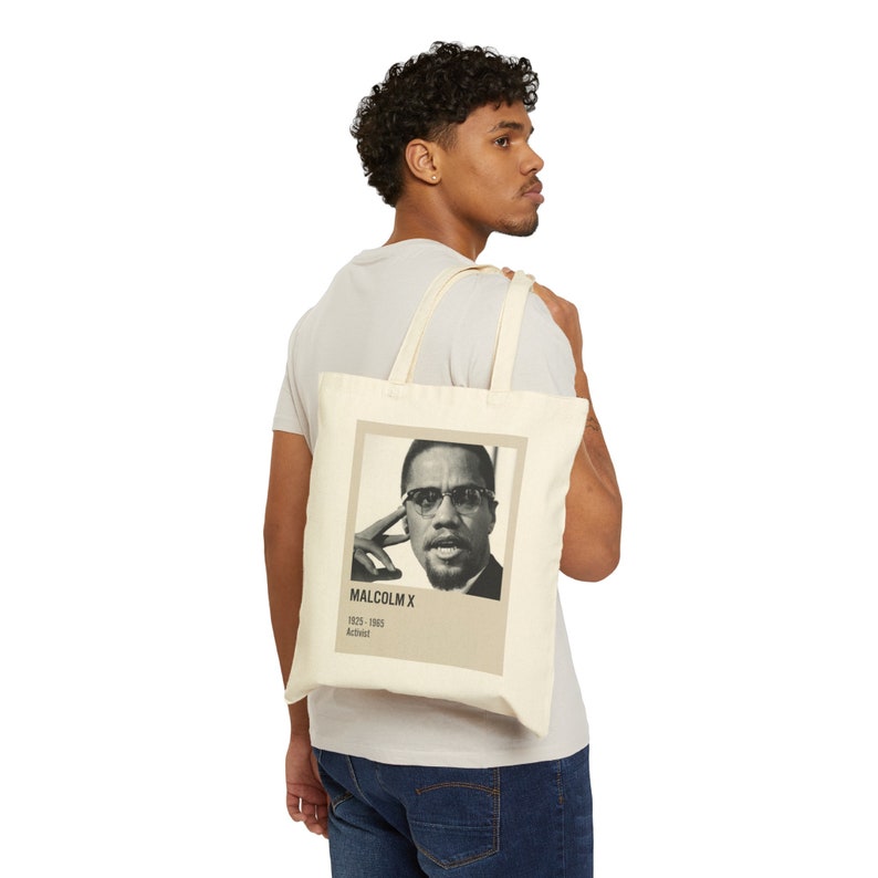 Malcolm X Tote Bag Cotton Canvas Malcolm X Human Rights Activist Muslim ...