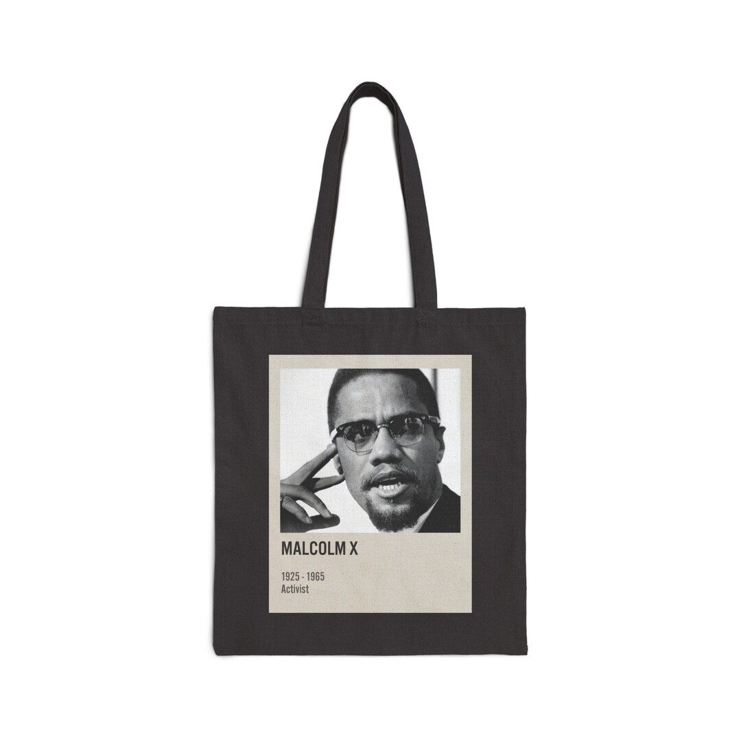 Malcolm X Tote Bag Cotton Canvas Malcolm X Human Rights Activist Muslim ...