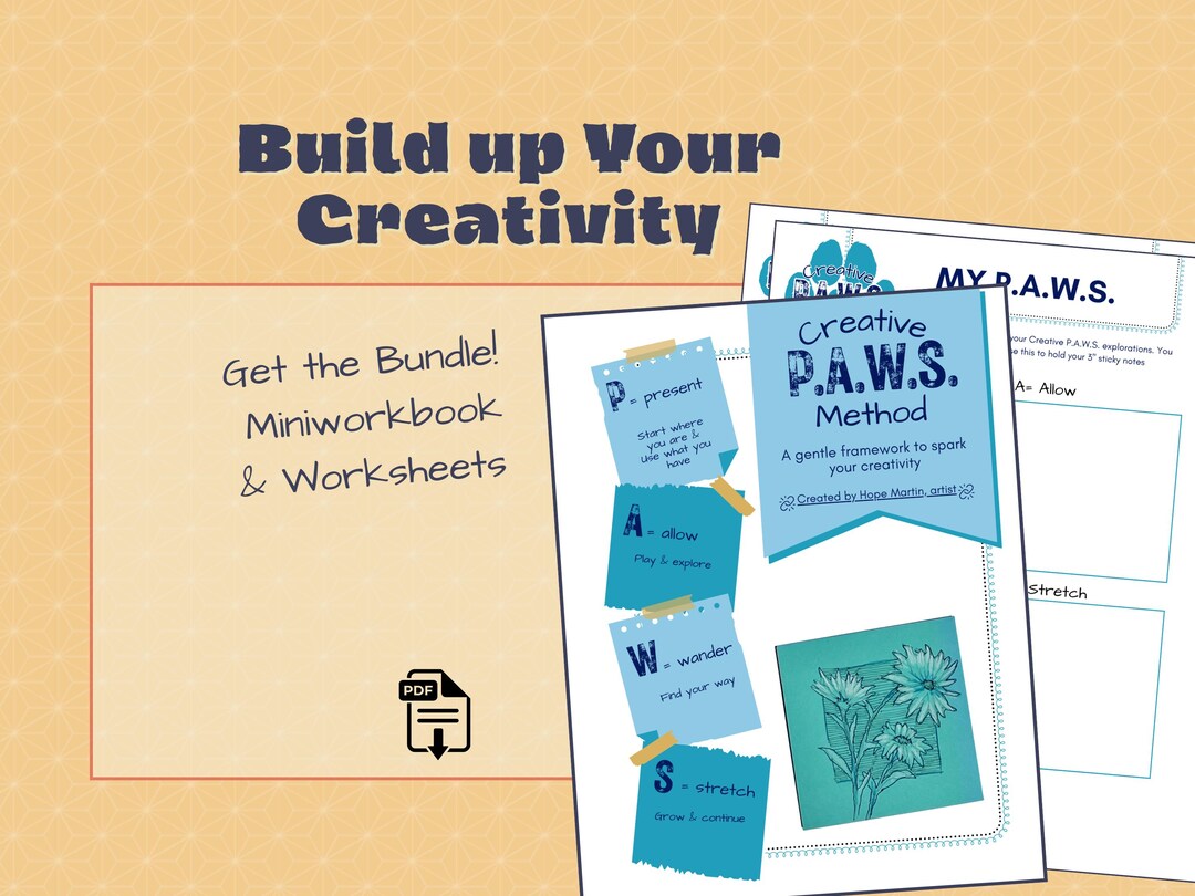 Creative PAWS Method Workbook & Worksheets: Mindful Art (digital ...