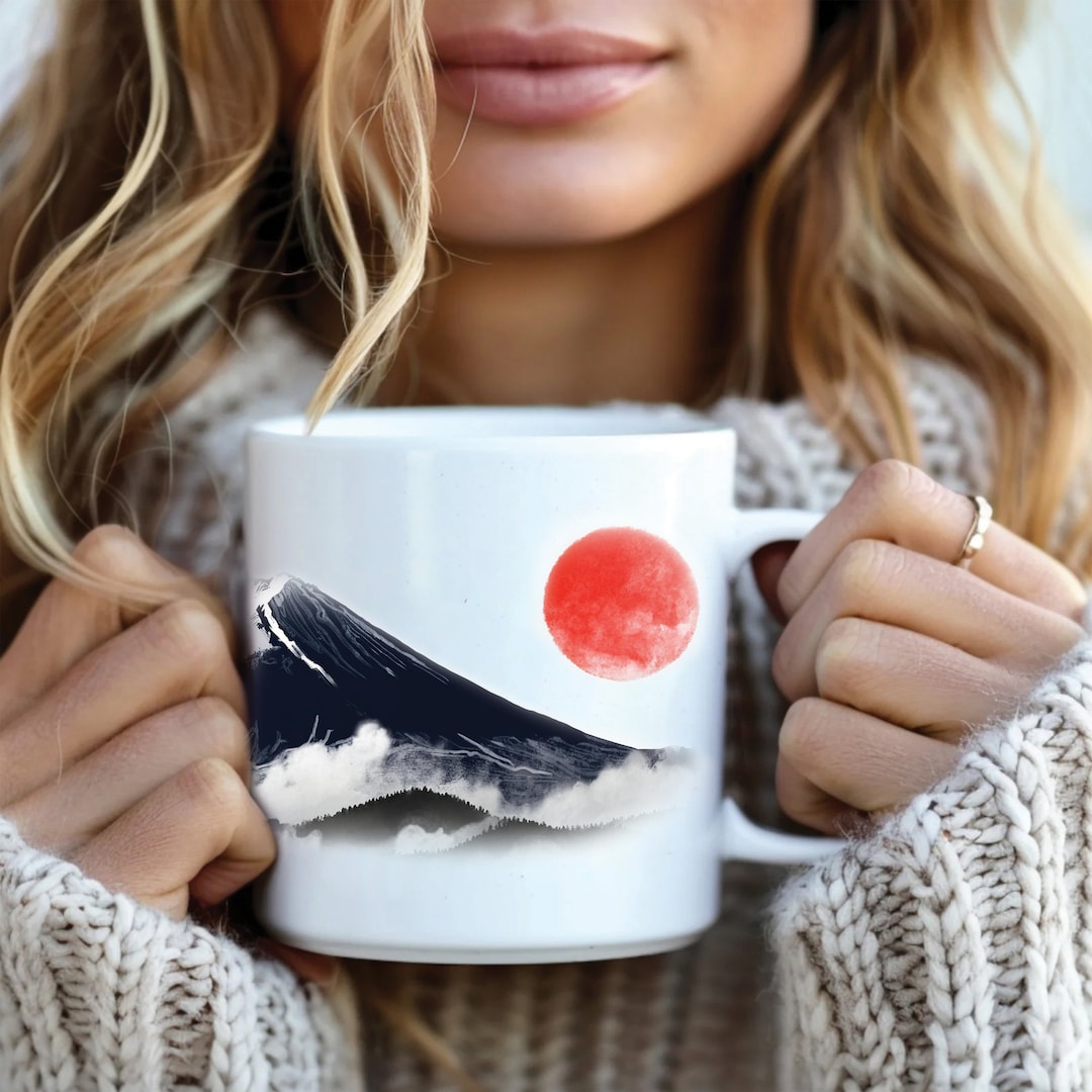 Japandi Mount Fuji Japanese Inspired Mug Gifts for Him - Etsy