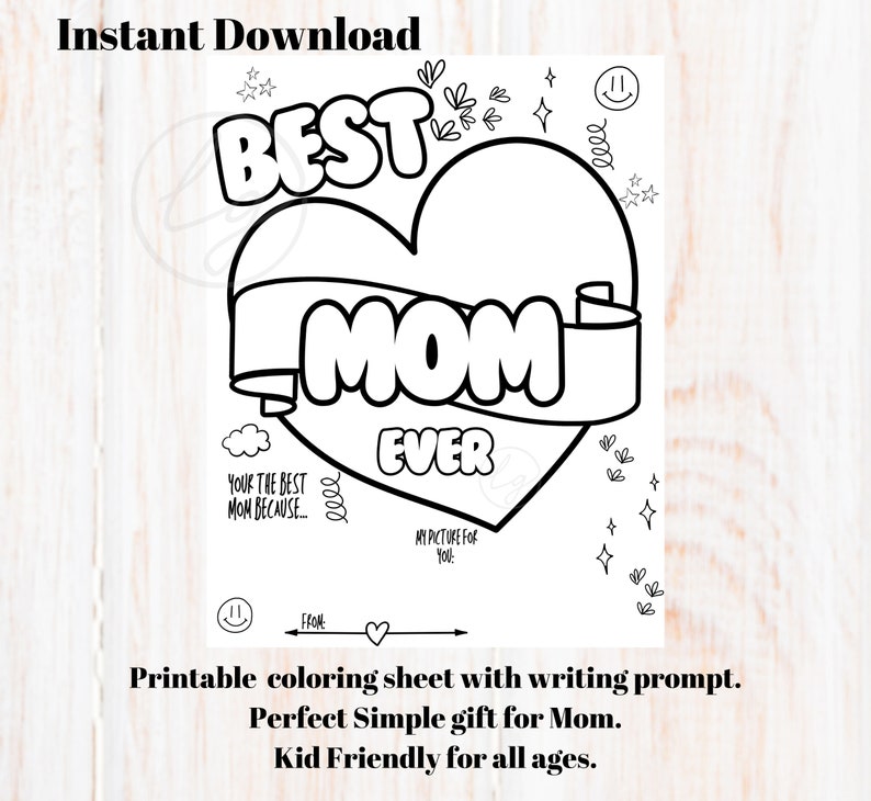 Amazing Mothers Day Printable Sheet, All About My Mom Kids Gift for Mom ...