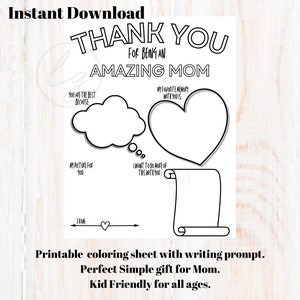 All About My Mom Kids Gift for Mom, Amazing Mothers Day Printable Sheet ...