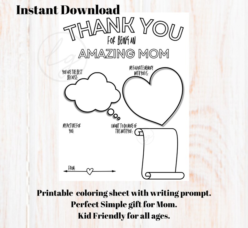 All About My Mom Kids Gift for Mom, Amazing Mothers Day Printable Sheet ...