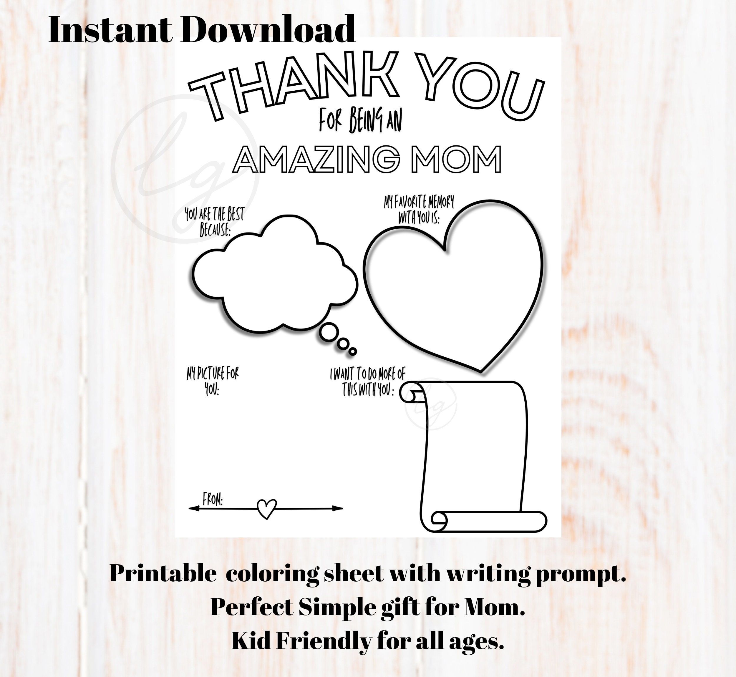 All About My Mom Kids Gift for Mom, Amazing Mothers Day Printable Sheet ...