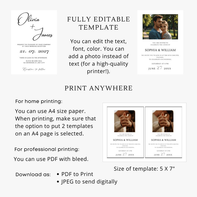 Simple Save the Date & Reception Invitation, We Got Married ...