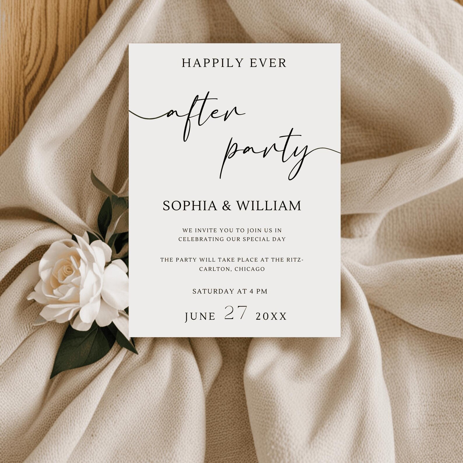 Simple Save the Date & Reception Invitation, We Got Married ...