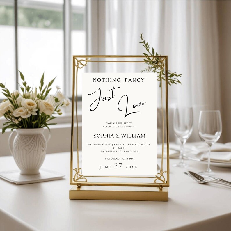 Personalized Wedding Invitation, Nothing Fancy Just Love Invite ...