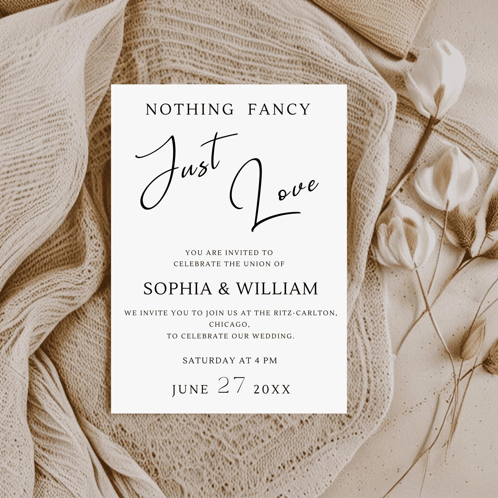 Personalized Wedding Invitation, Nothing Fancy Just Love Invite ...