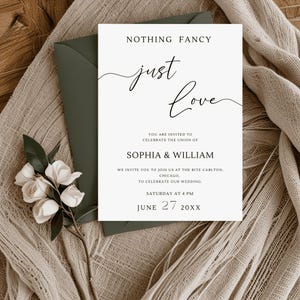 Minimalist Wedding Invitation, Nothing Fancy Just Love Invite ...