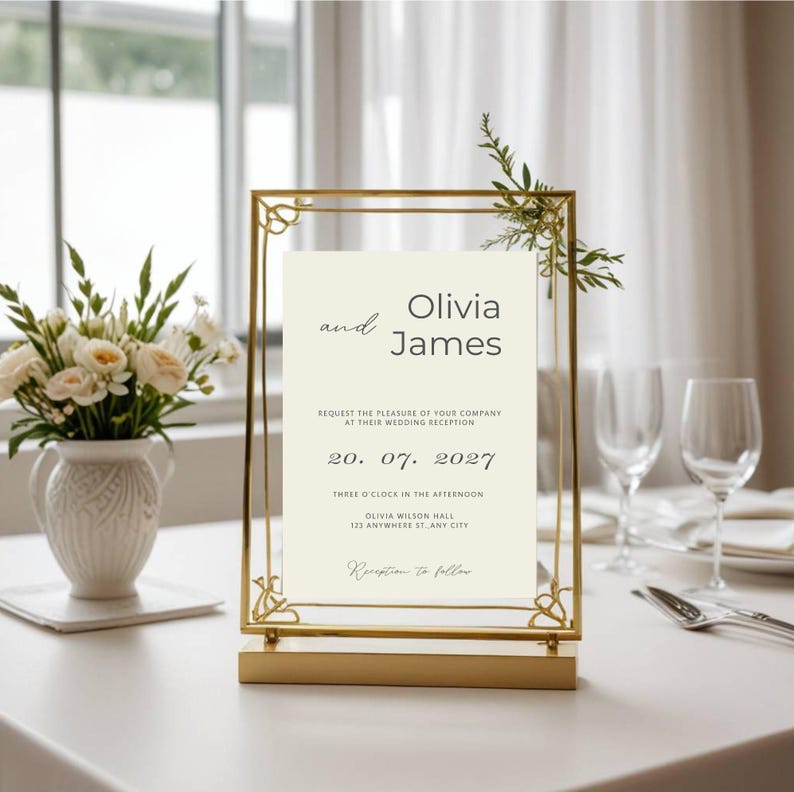 Simple Wedding Invitation Suite, Canva Editable Template With QR Code ...