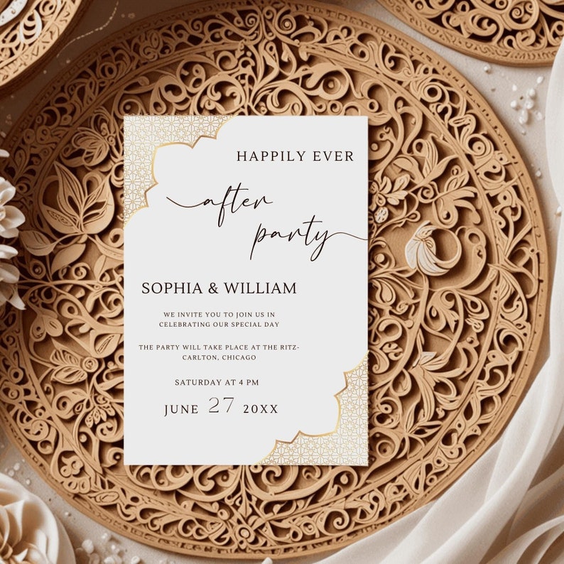 Luxury Reception Party Invitation, Happily Ever After Party Invite ...