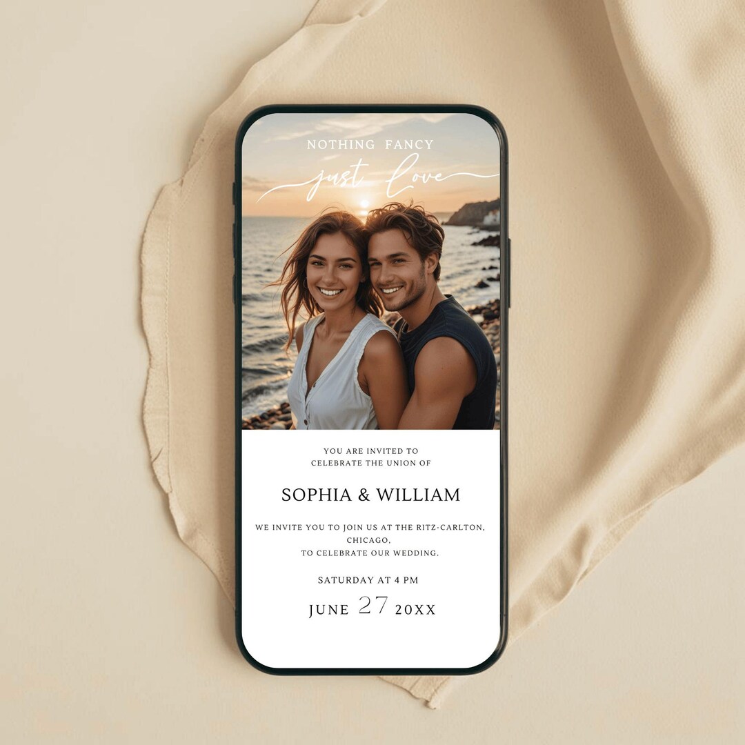 Modern Photo Wedding Invite, Photo Elopement, Wedding Announcement ...