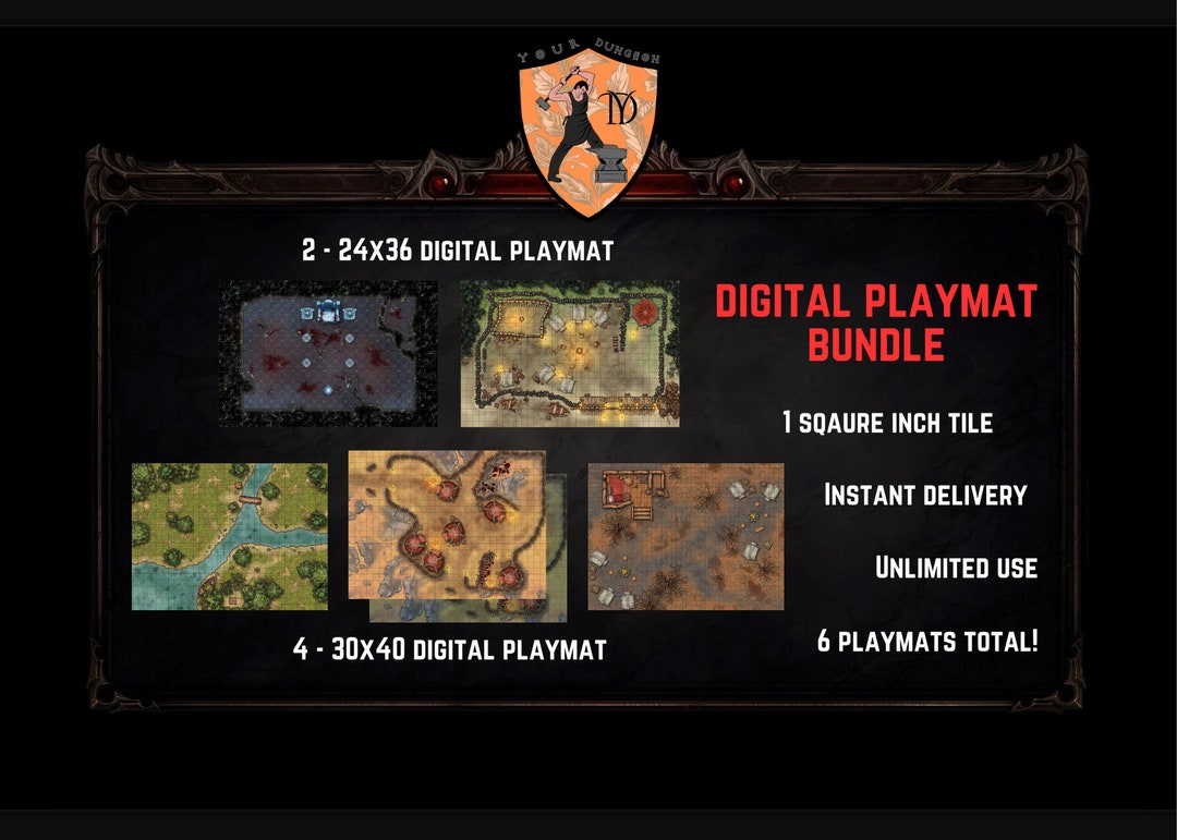 D&D Bundle: 6 High-res Digital Playmats| VTT Ready Playmats| 6 Maps for ...
