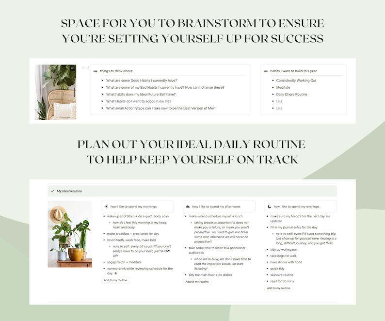 Notion Habit Tracker & Routine Builder / Digital Habit Tracker, Panel ...