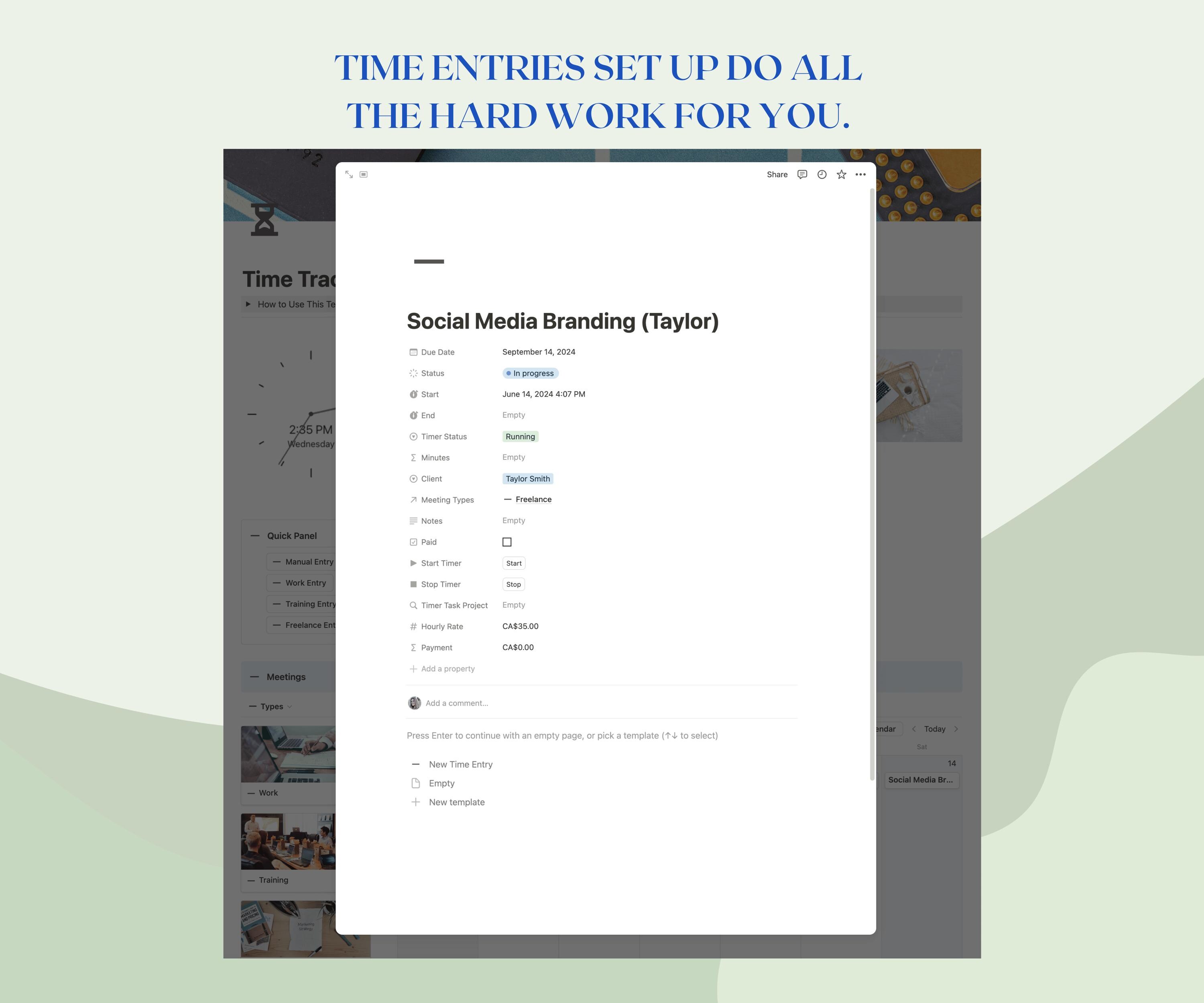 Notion Simple Time Tracker BLUE | Digital Time Entry, Easy to Use + Customize, Multiple Incomes ...