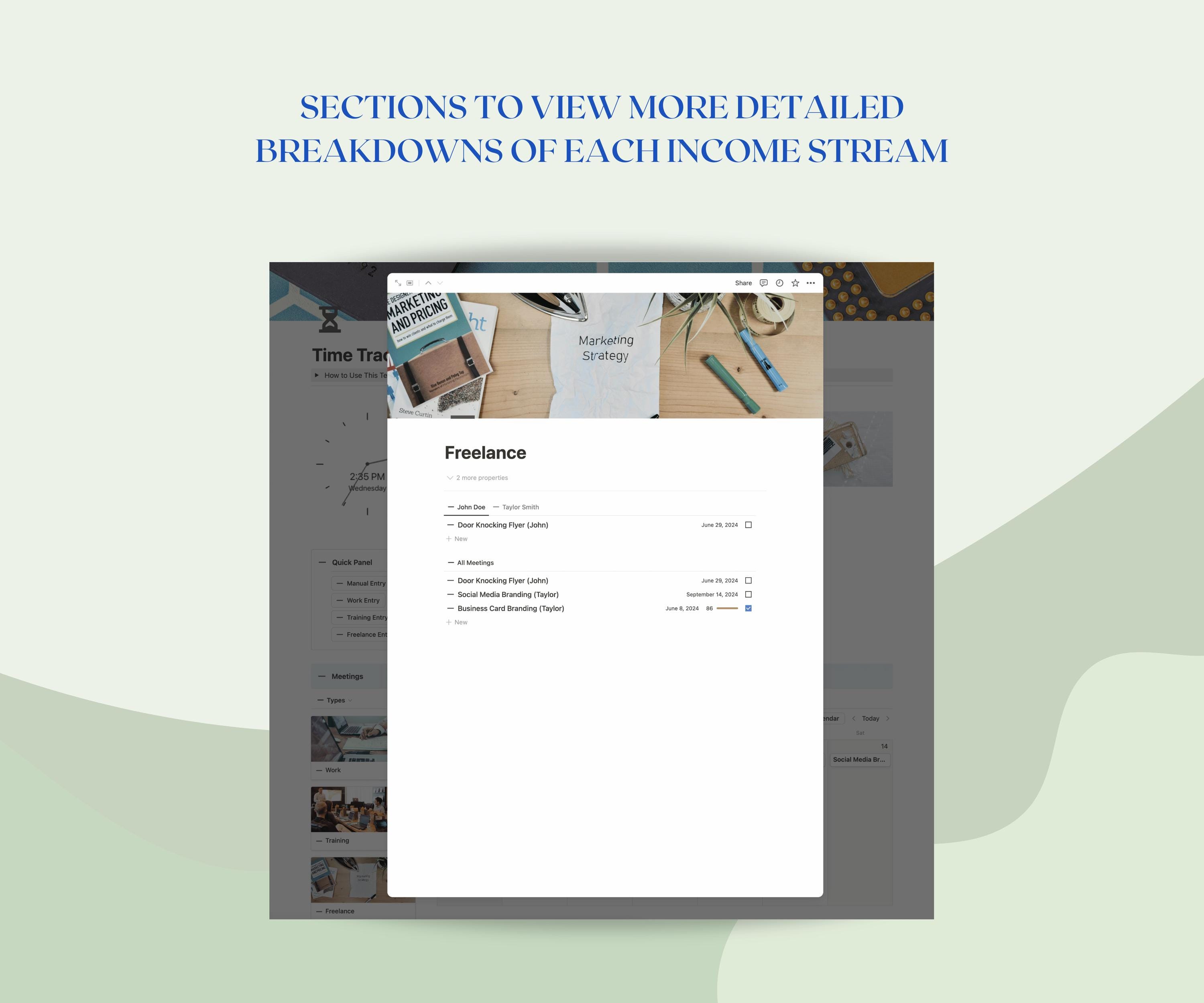 Notion Simple Time Tracker BLUE | Digital Time Entry, Easy to Use + Customize, Multiple Incomes ...