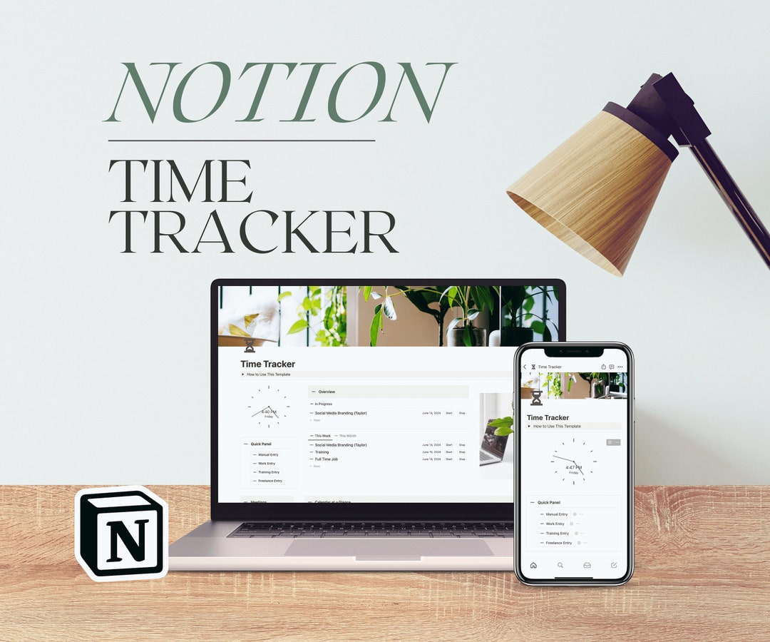 Notion Simple Time Tracker | Digital Time Entry, Easy to Use + Customize, Multiple Income ...