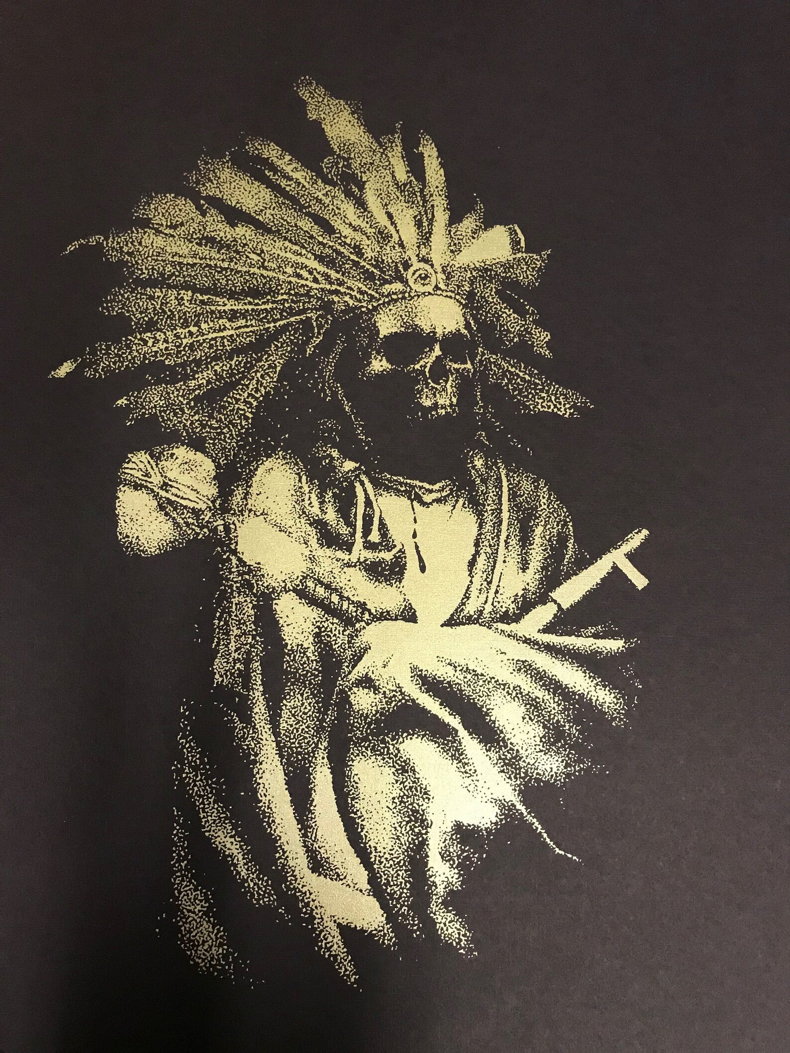 Metallic Gold Necro-shaman Screen Printed Poster. - Etsy