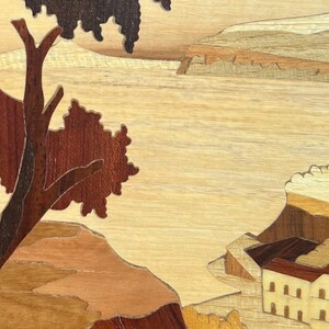 Vintage Wood Inlay Art Italian Coastal Seaside Scene - Etsy