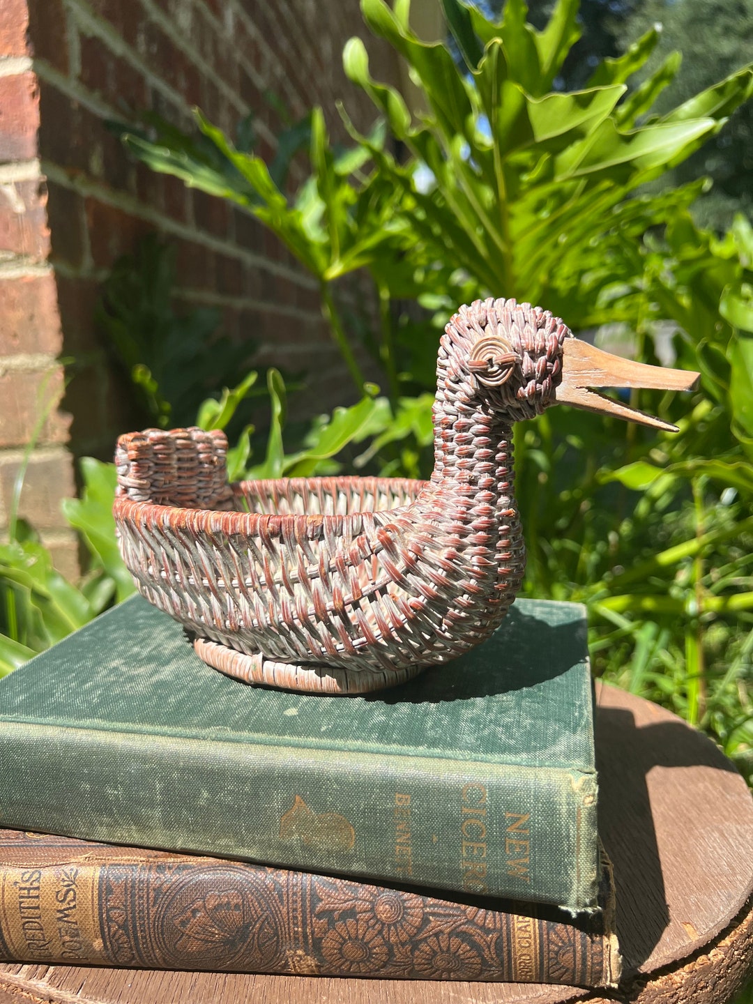 Small Vintage Woven Duck Basket | Kitchen Decor - Etsy