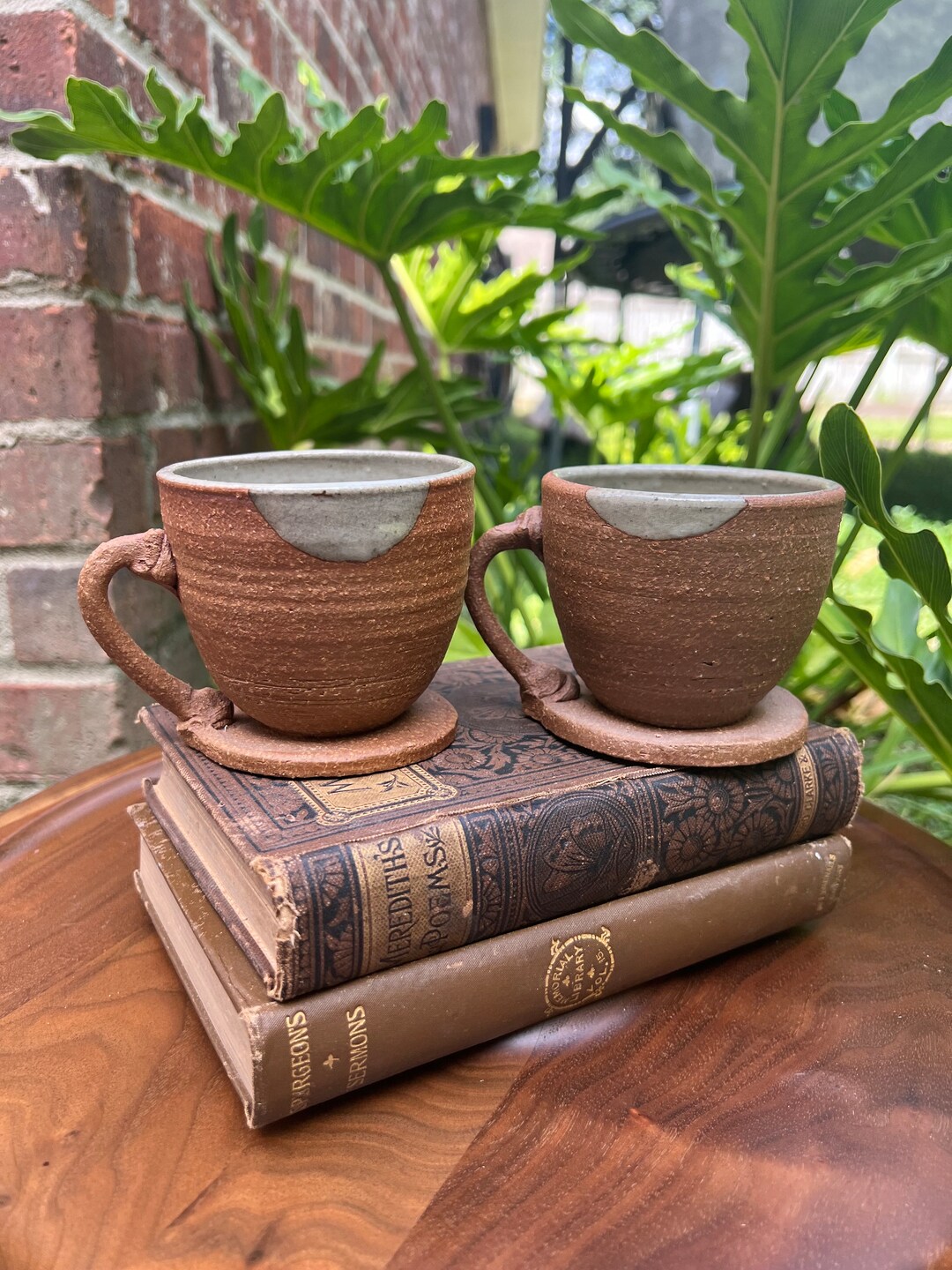 Set of 2 Handmade Pottery Mugs With Beautiful Glazing | Unique Wide ...
