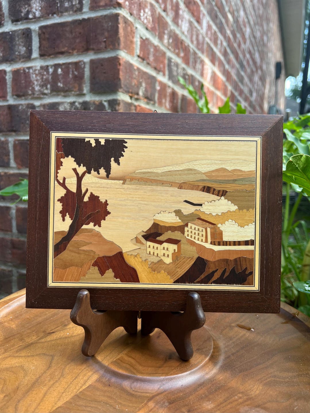 Vintage Wood Inlay Art | Italian Coastal | Seaside Scene - Etsy