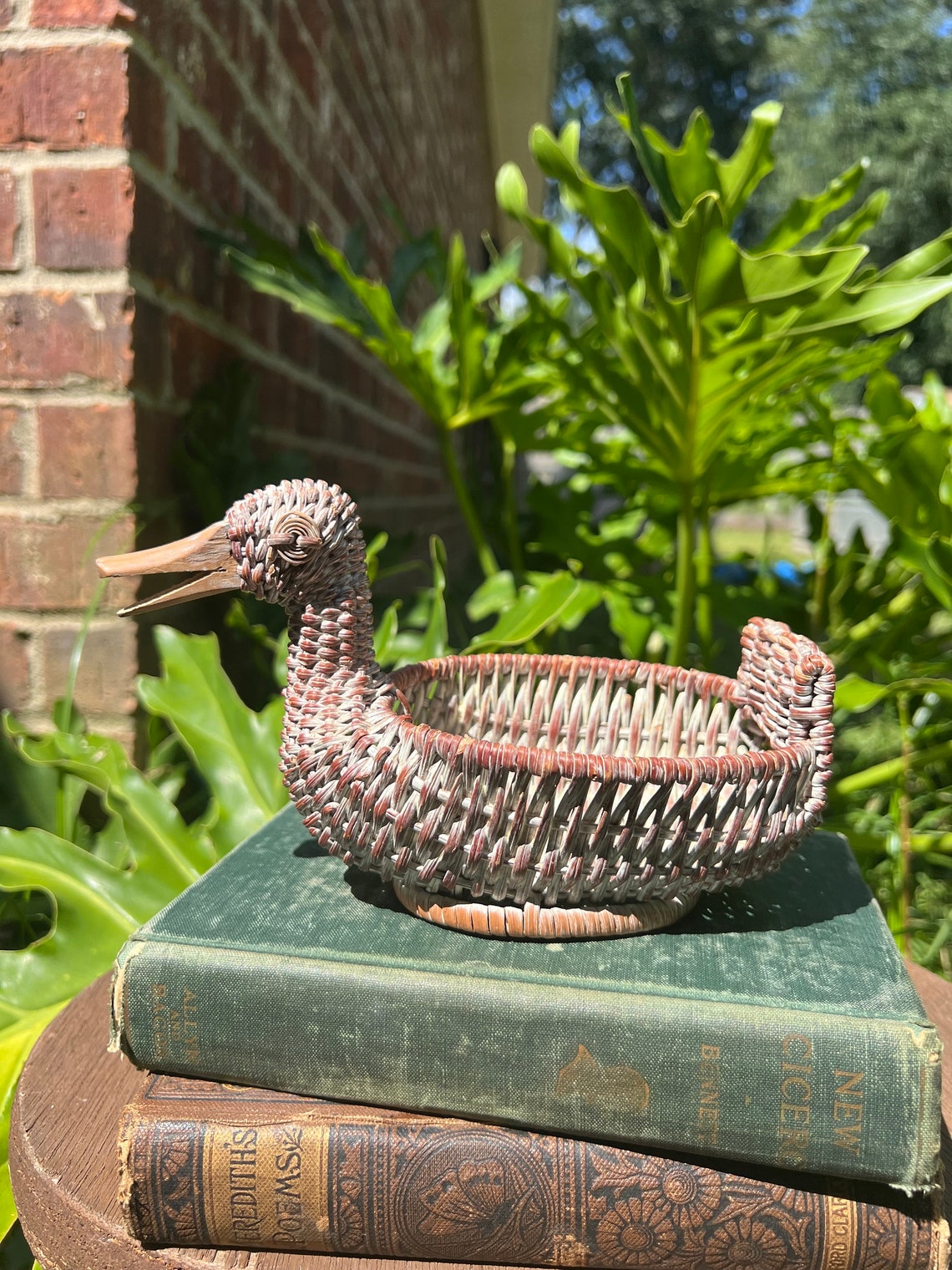 Small Vintage Woven Duck Basket | Kitchen Decor - Etsy