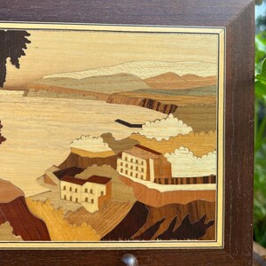 Vintage Wood Inlay Art Italian Coastal Seaside Scene - Etsy