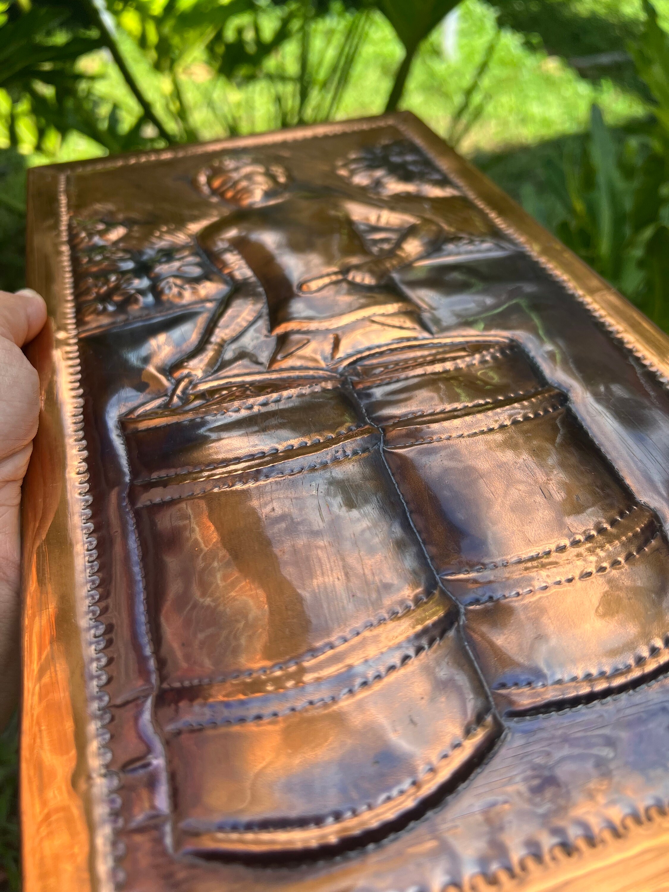 High Relief Copper Repousse Art Wall Plaque DRUMMER by R. Mungal ...