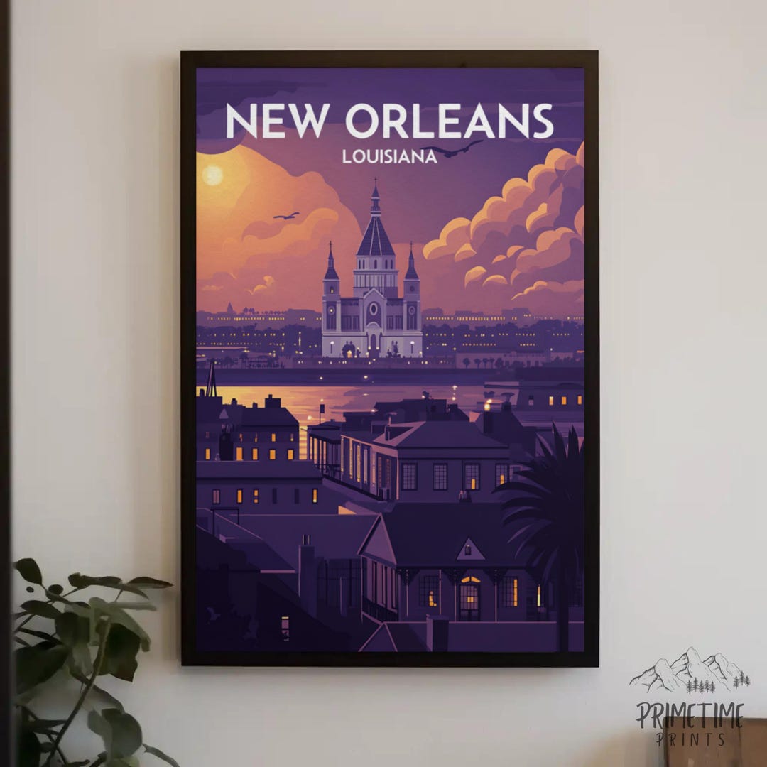 New Orleans Louisiana Travel Poster, Wall Art Print, Giclee Canvas ...