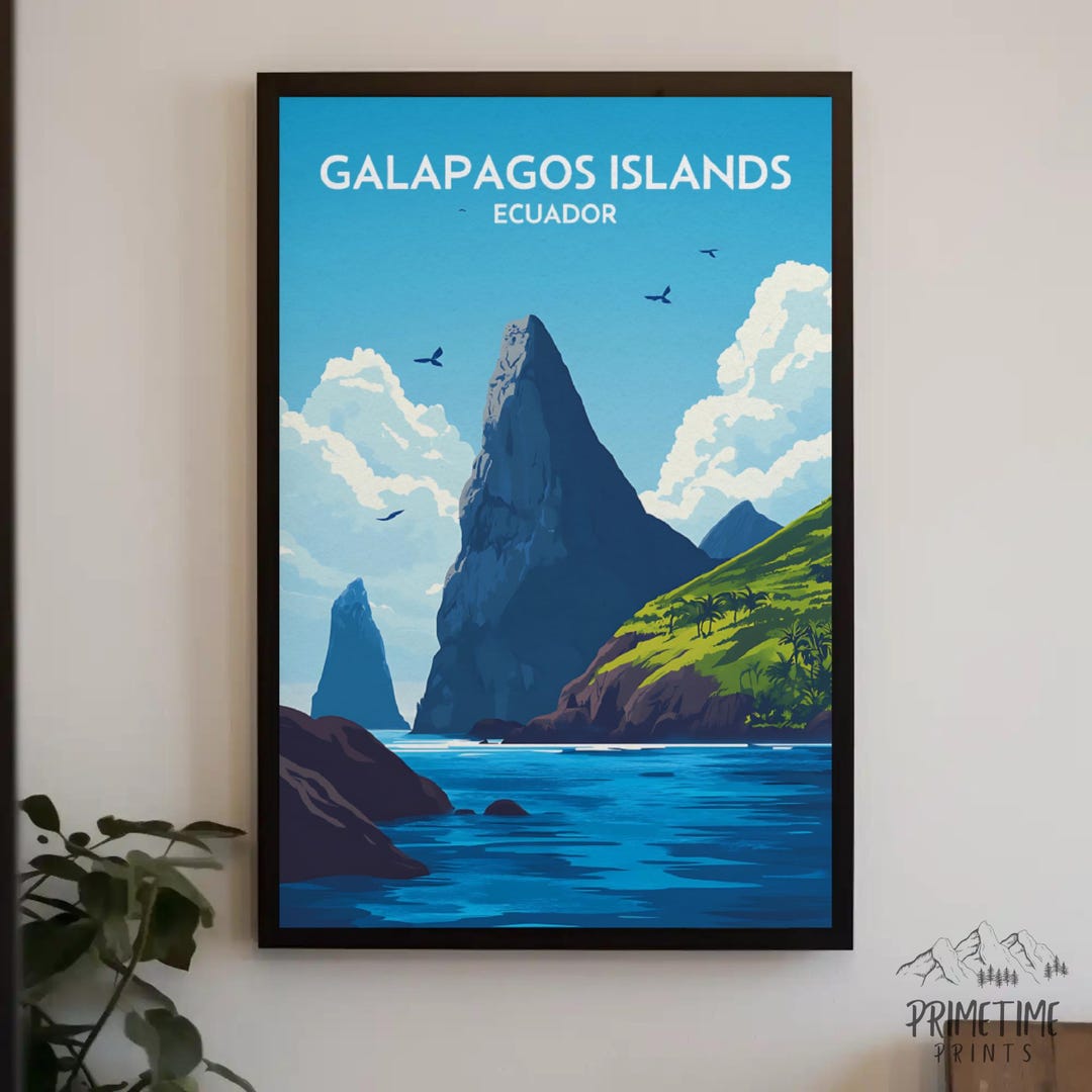 Galapagos Islands Ecuador Travel Poster, Wall Art Print, Giclee Canvas ...