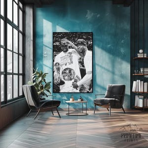 Lebron James lbj Dwyane Wade, Miami Heat Poster, Basketball Wall Art ...