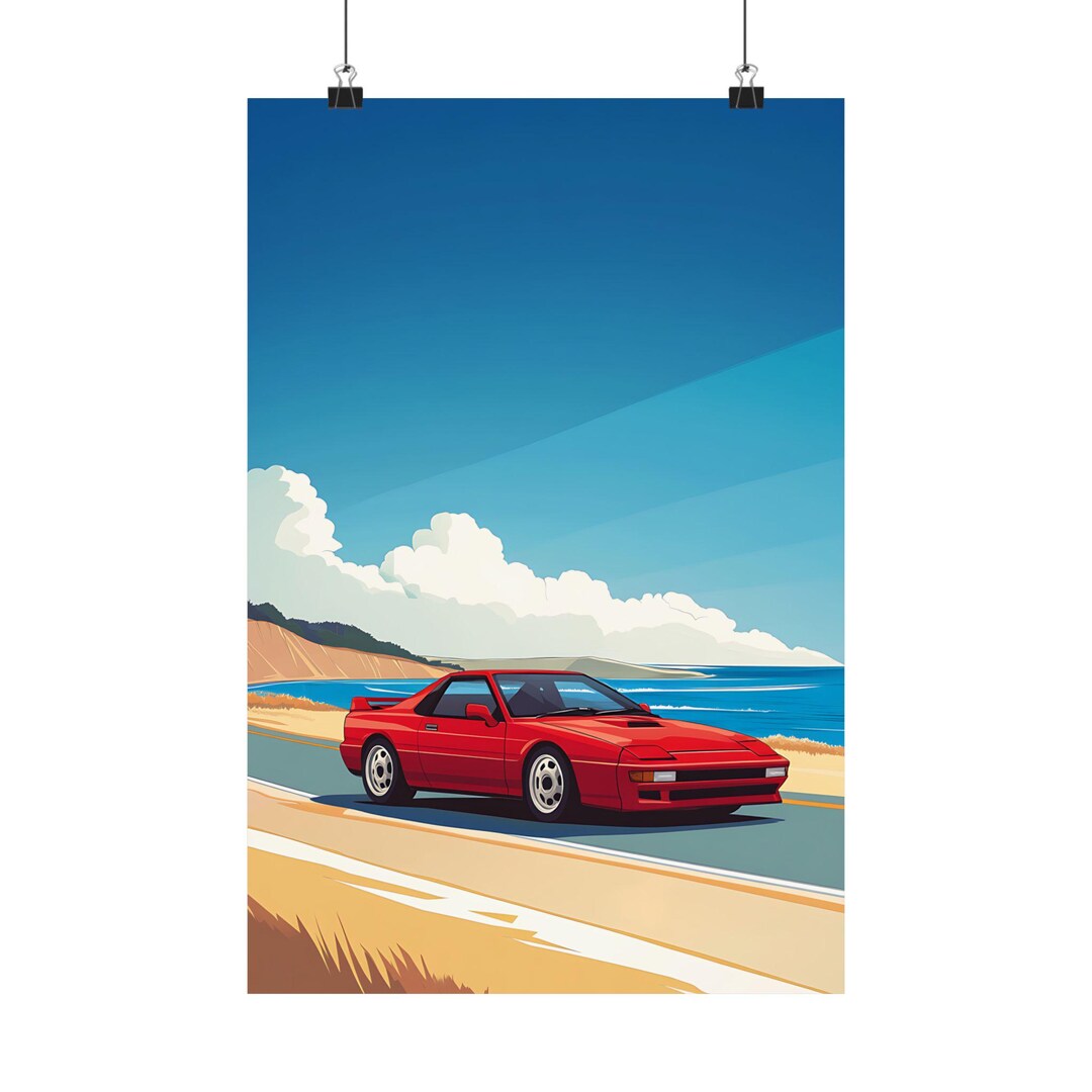 Toyota MR2 SW20 Car Poster, Vintage Automobile Wall Art Print, Retro ...