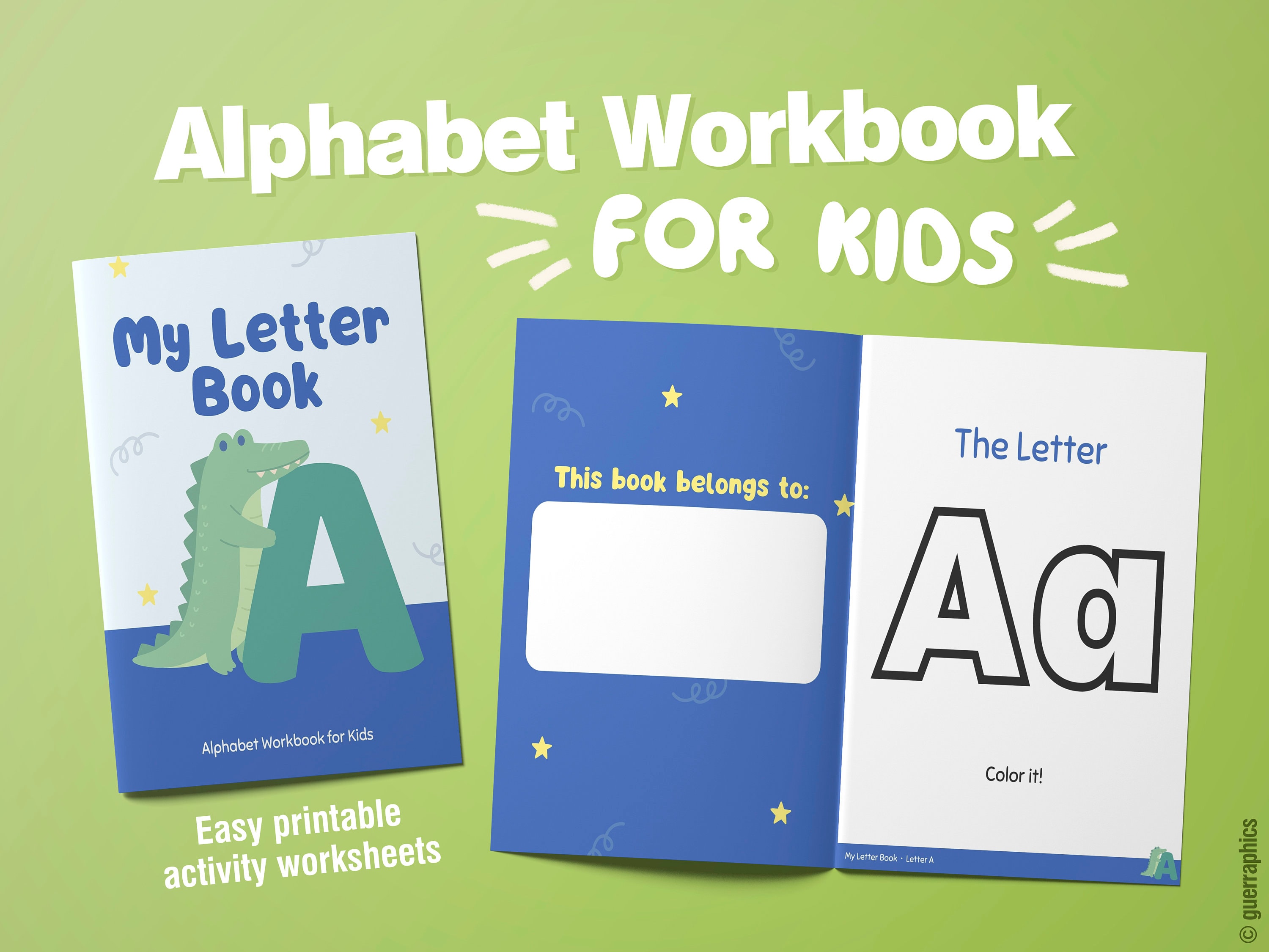 Letter A My Letter Book printable Alphabet Workbook - Etsy