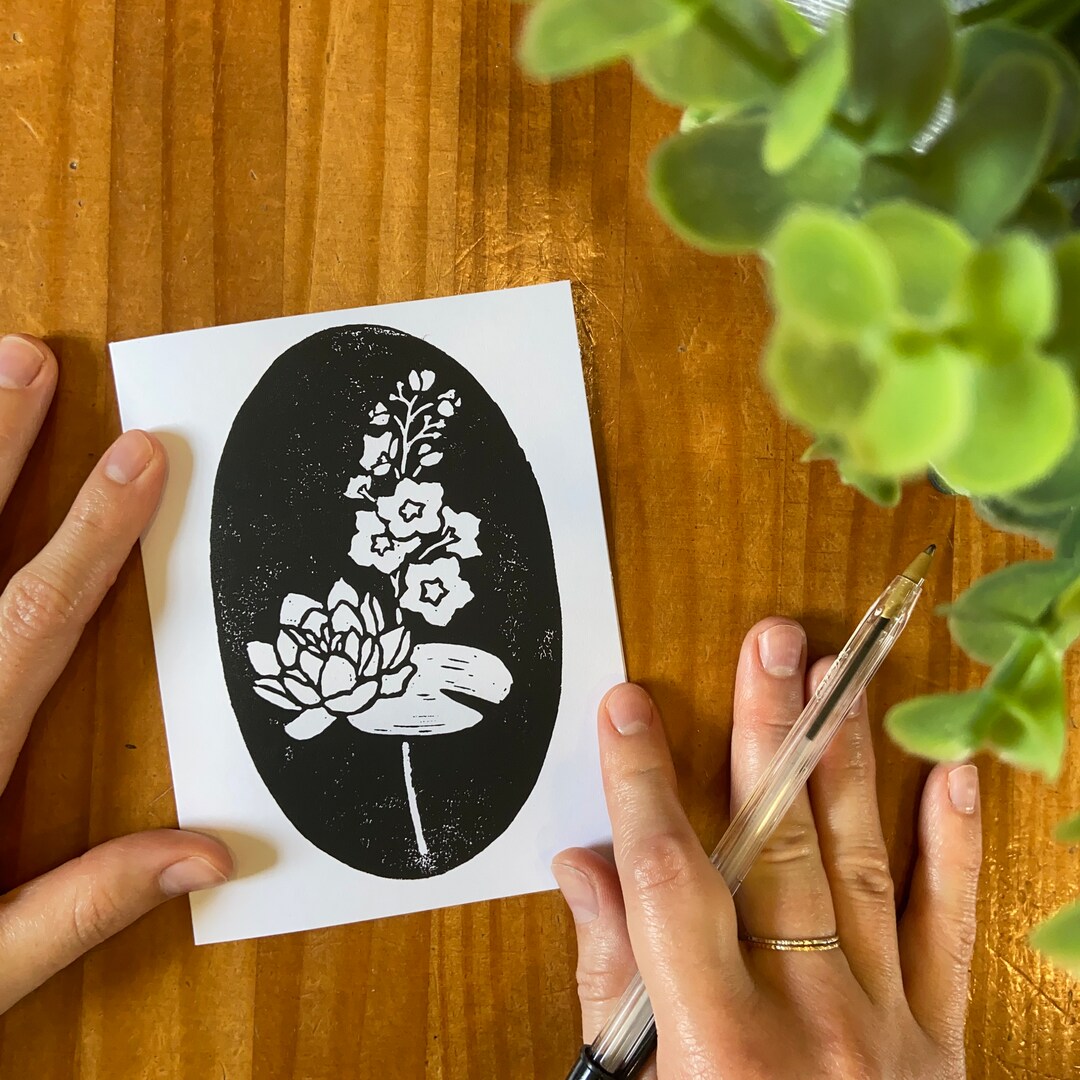 July Birth Month Flowers Card, Blank Inside - Etsy