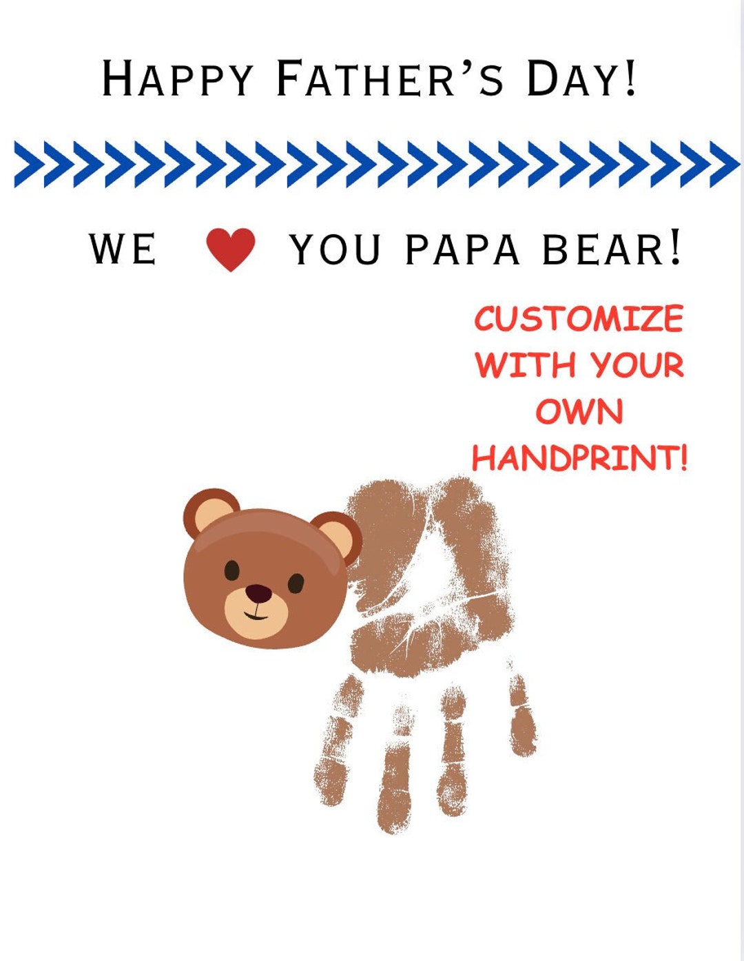 Papa Bear Father's Day Handprint Gift - Etsy