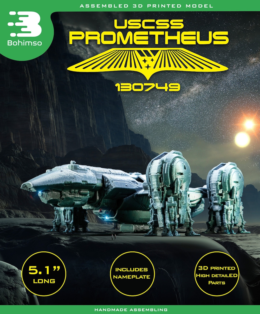 USCSS Prometheus Spaceship | Plastic Model Spaceship | Prometheus Movie ...