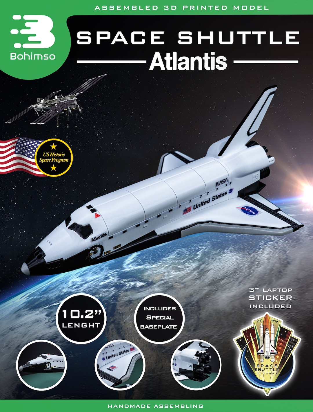 Space Shuttle Atlantis | Plastic Model | Rocket | Spacecraft | Space ...