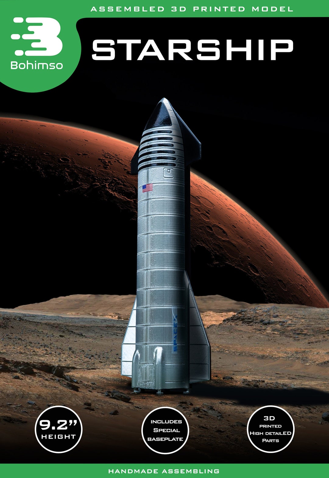 Starship Spaceship Basic | Plastic Model | Rocket | Spacex | Spacecraft ...