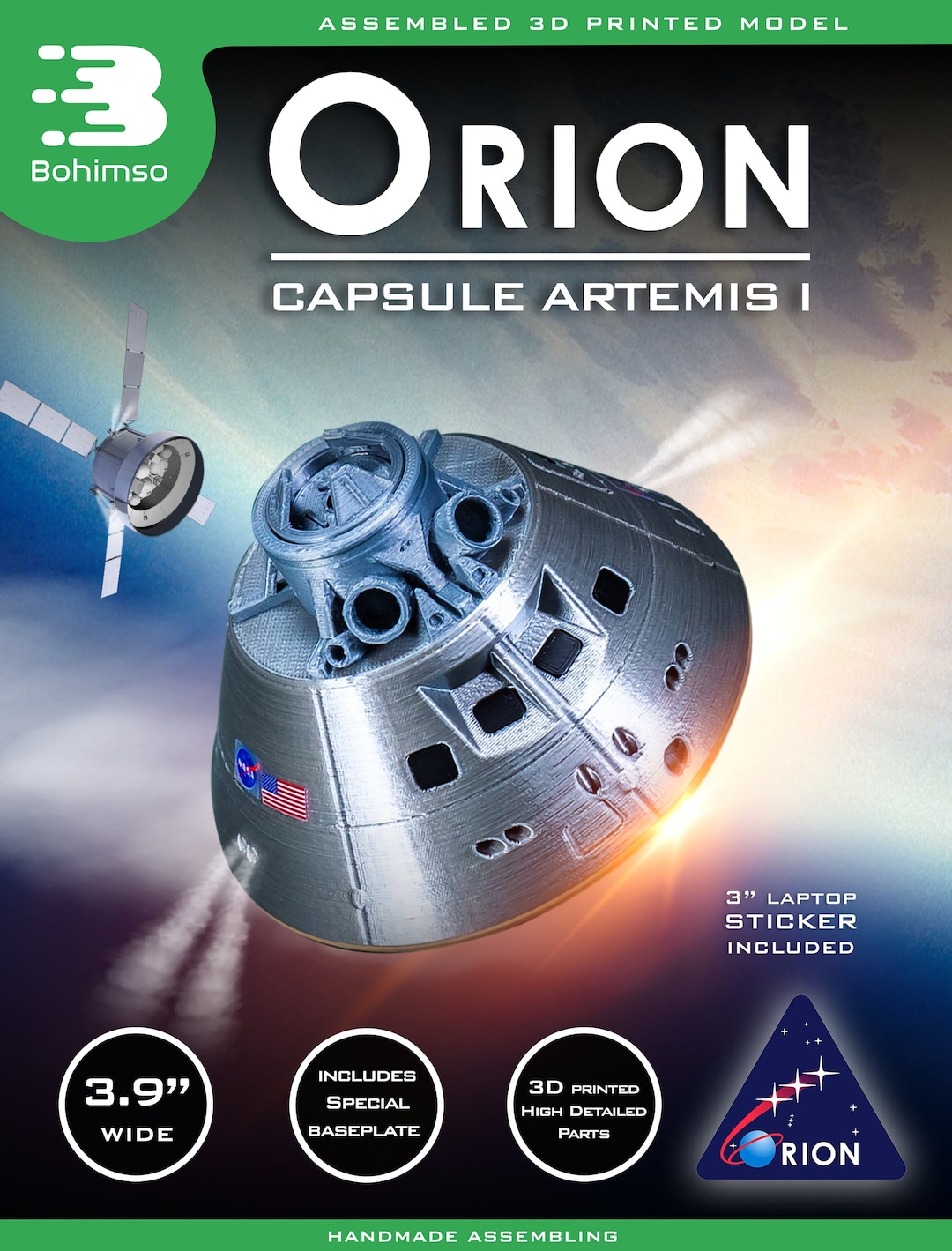 Orion Capsule Artemis 1 | Plastic Model | Rocket | Spacecraft | 3d ...