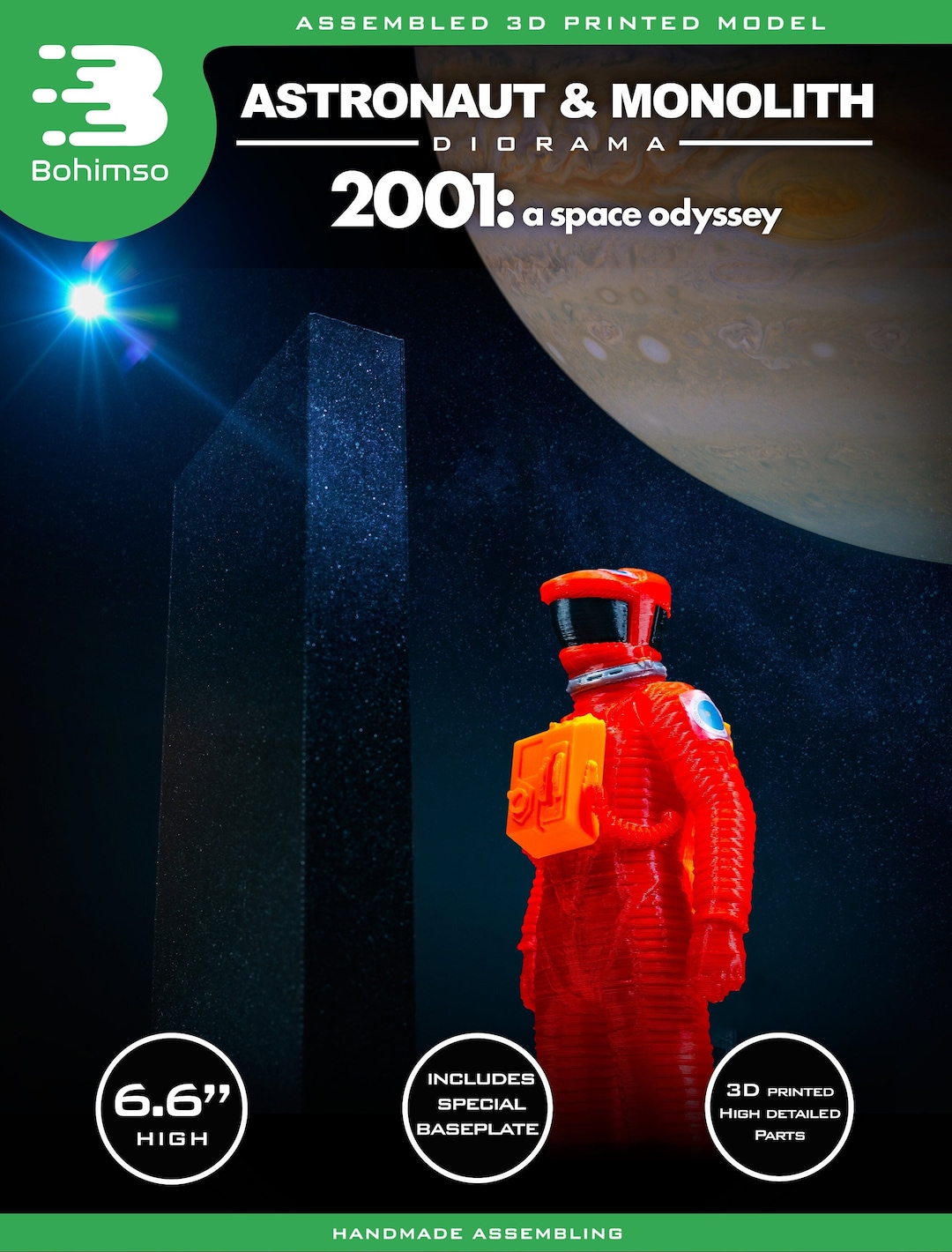 Astronaut and Monolith | 2001 a Space Odyssey | Plastic Diorama ...