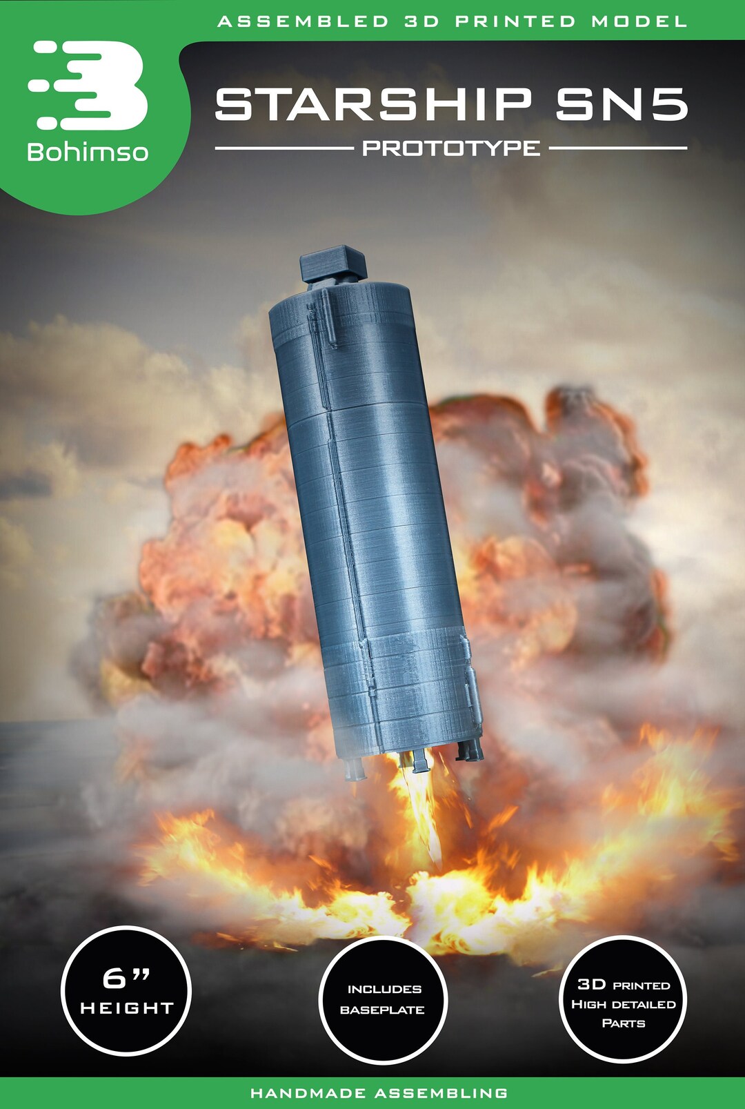 Starship SN5, SN6 | Plastic Model | Test Vehicle | Prototype Rocket ...