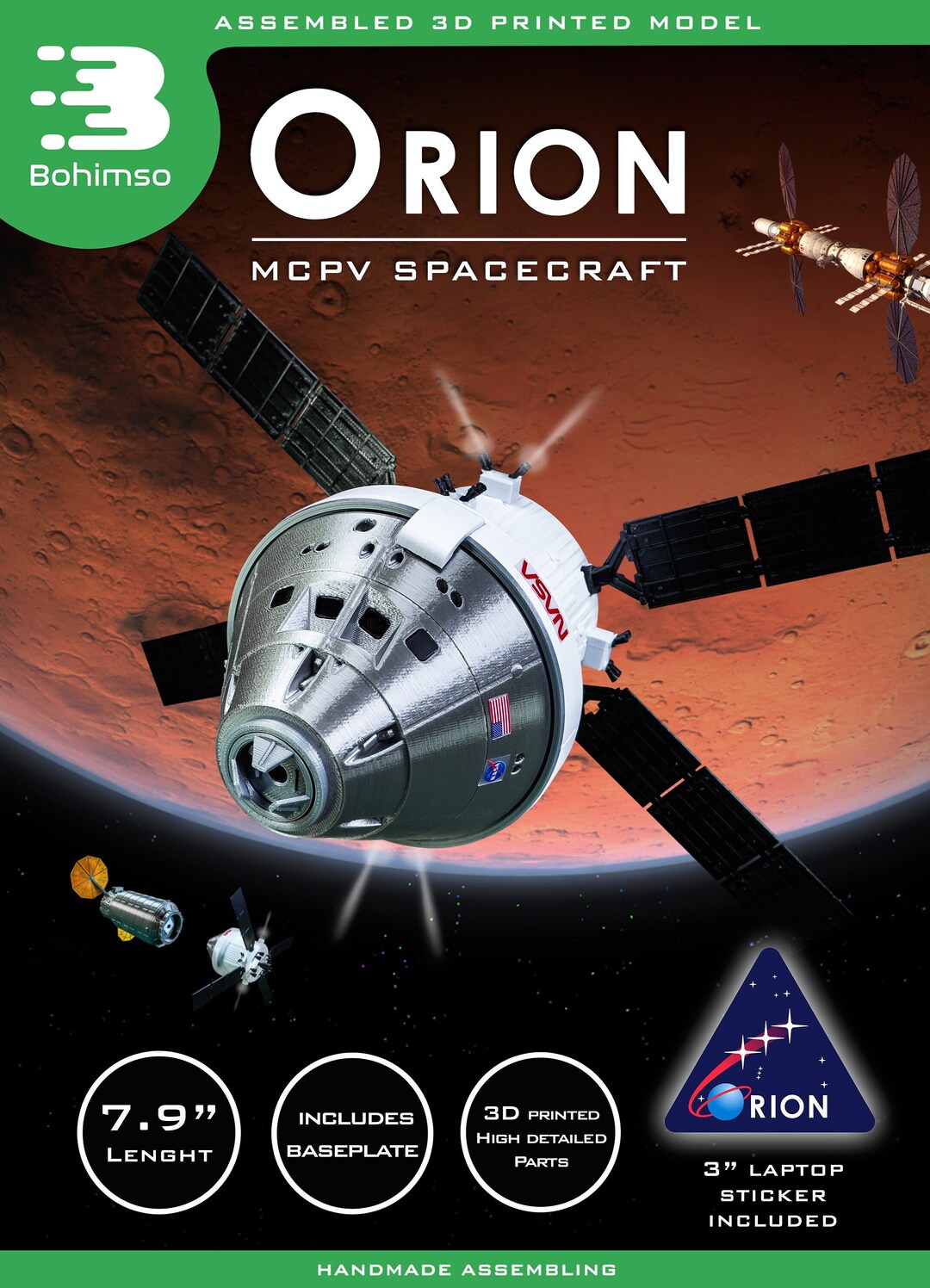 ORION MPCV Spaceship | Plastic Model | Rocket | Spacecraft | 3D Print ...