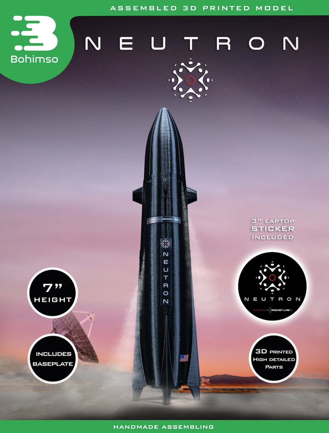 Neutron Rocket | Plastic Model | Space Rocket | Rocket Lab | 3d ...