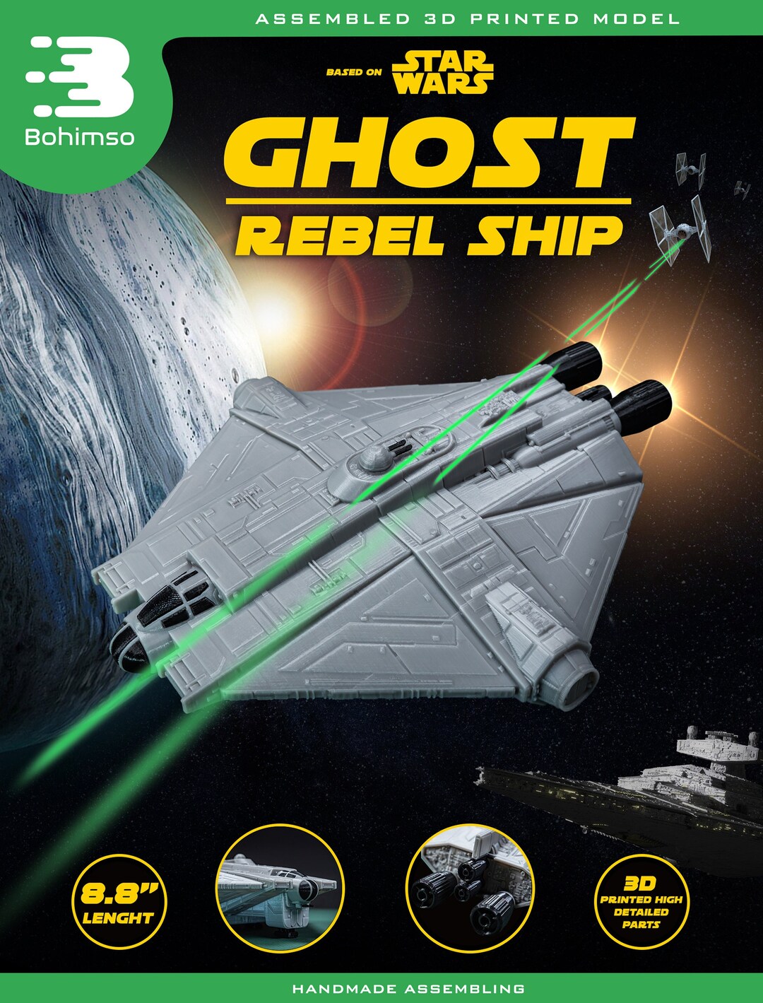The Ghost | Spaceship | Star Wars | Plastic Model | 3d Printing - Etsy