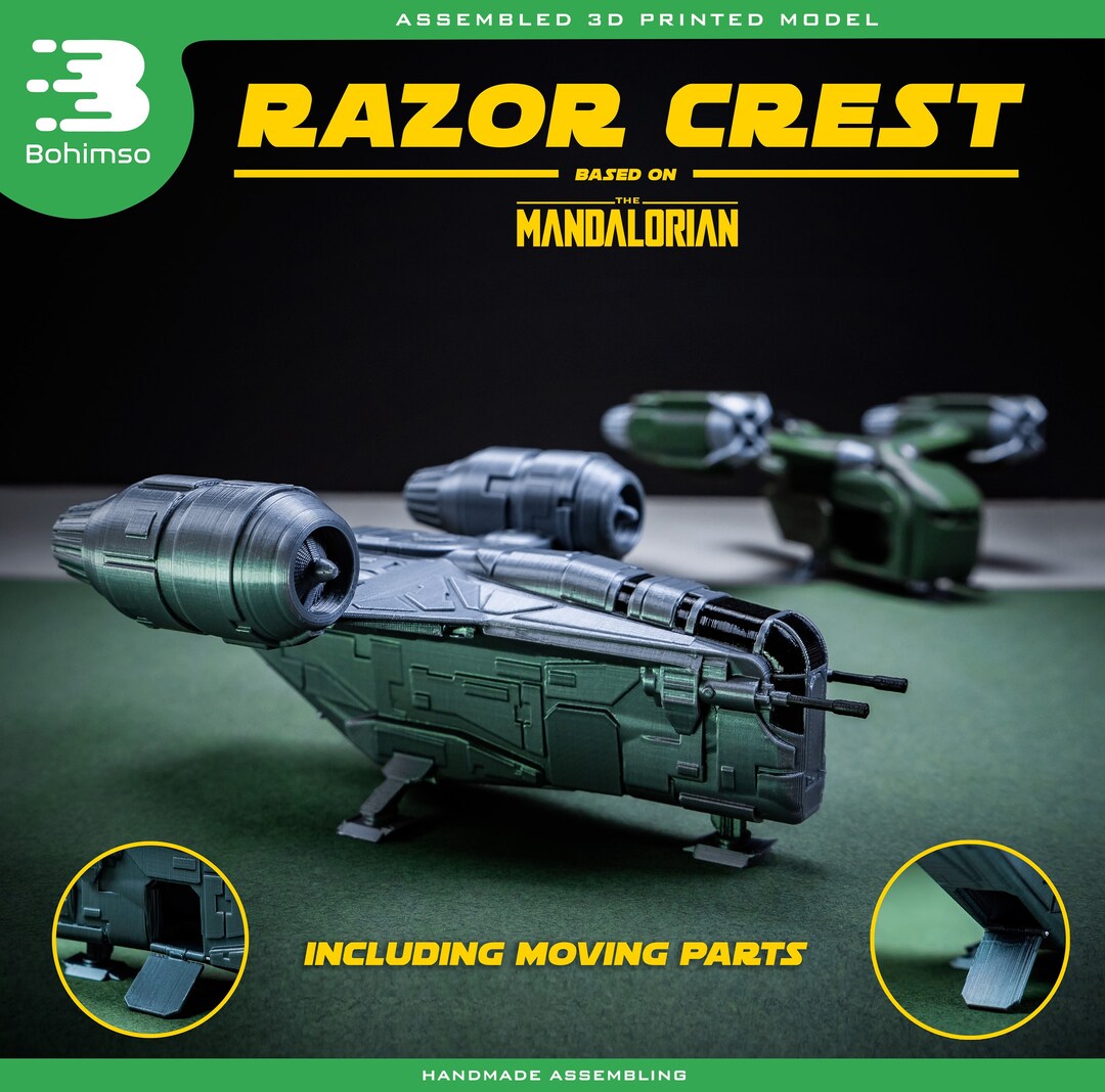 Razor Crest Spaceship With Moving Parts Razor Crest Mandalorian Plastic ...