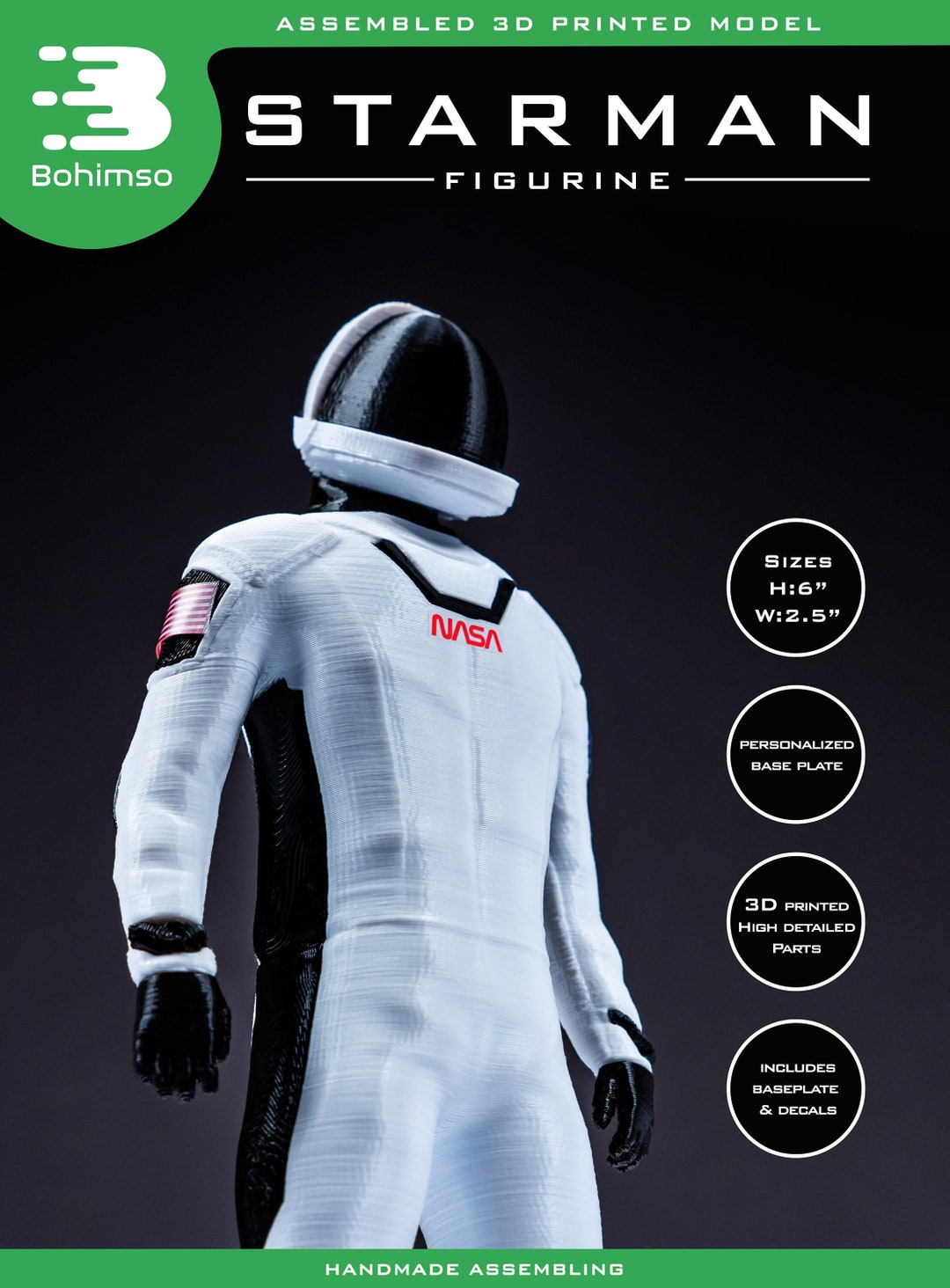 Starman | Plastic Figure | 3d Print | Spacex Astronaut | Spacex Space ...