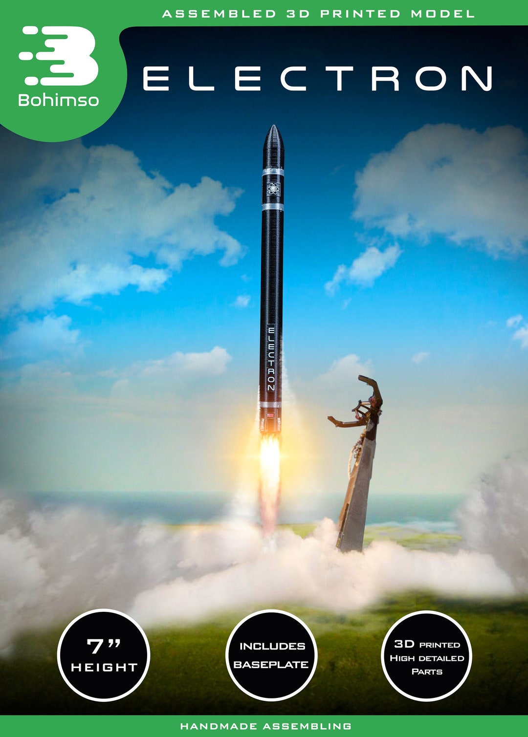 Electron Rocket | Plastic Model | Space Rocket | Rocket Lab | 3d ...