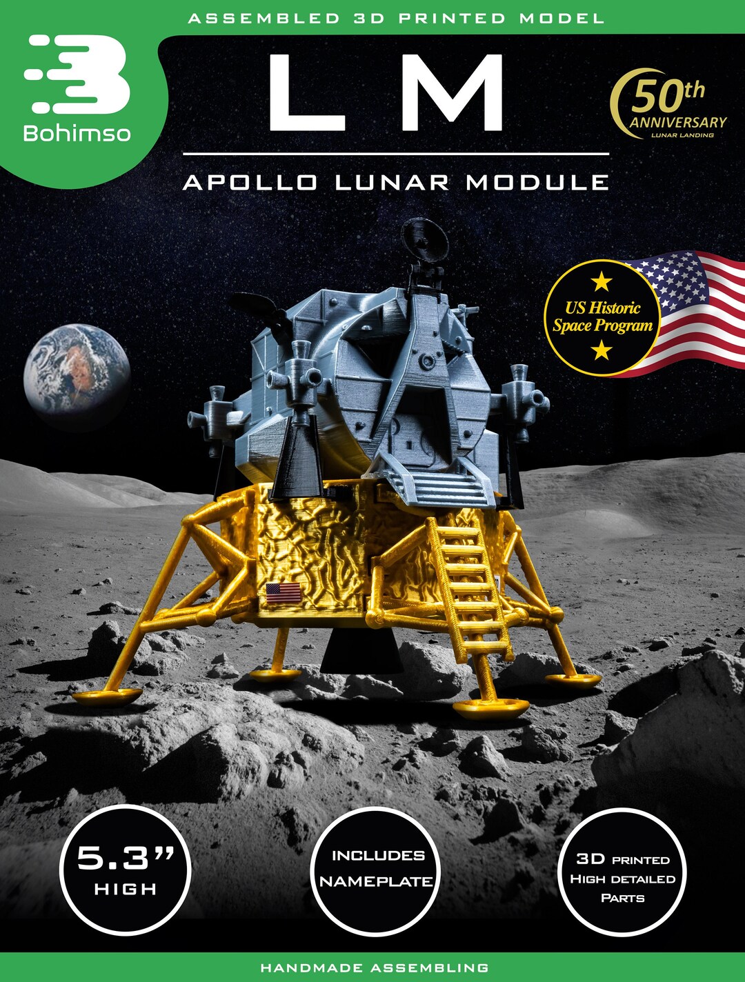 LM | Lunar Lander Module | Apollo Mission | Plastic Model | Rocket ...